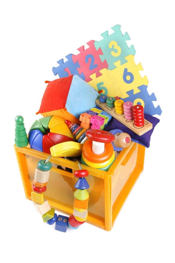Box with toys stock photo. Image of selective, object - 48846232