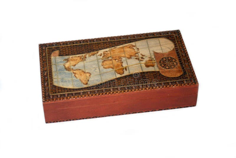 Box with map stock image. Image of craftsmanship, object - 4327425