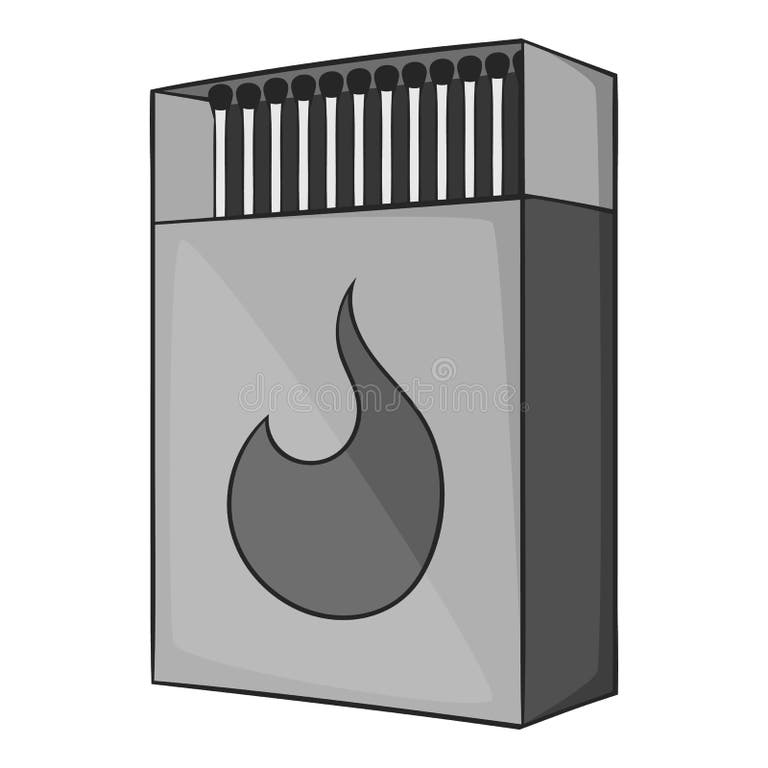 Box Matches Icon, Gray Monochrome Style Stock Vector - Illustration of ...