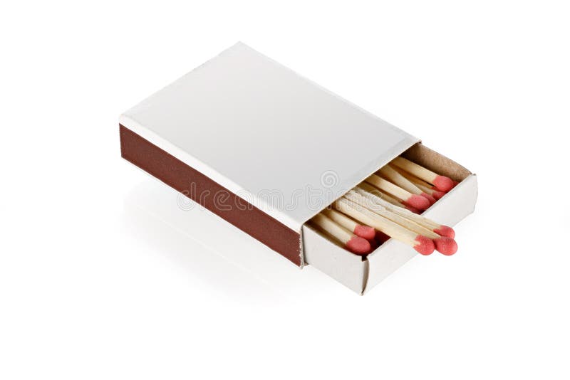 Box of Matches Isolated on White Background. Full Depth of Field. Close ...
