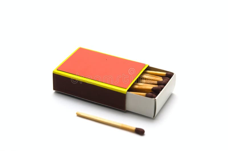 Box of Matches Isolated on White Background Stock Image - Image of fire ...