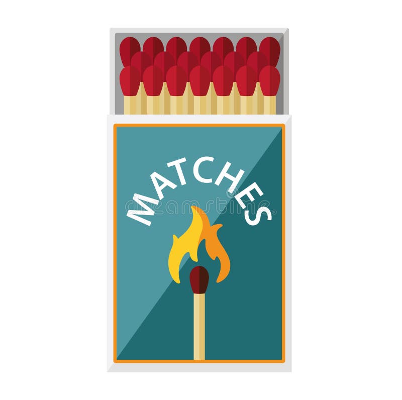 A Box of Matches. an Open Box of Matches. Vector Illustration in a Flat ...