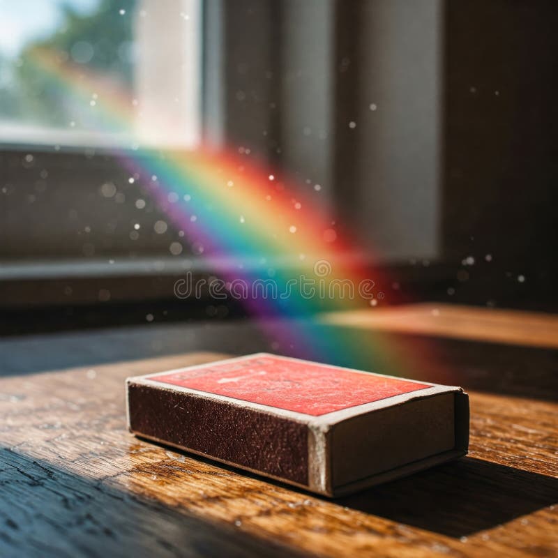 A Box of Matches with a Rainbow Passing through it. Stock Photo - Image ...