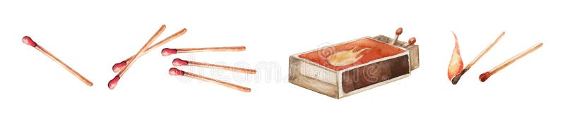Box of Matches. Red Wooden Matches Stock Illustration - Illustration of ...