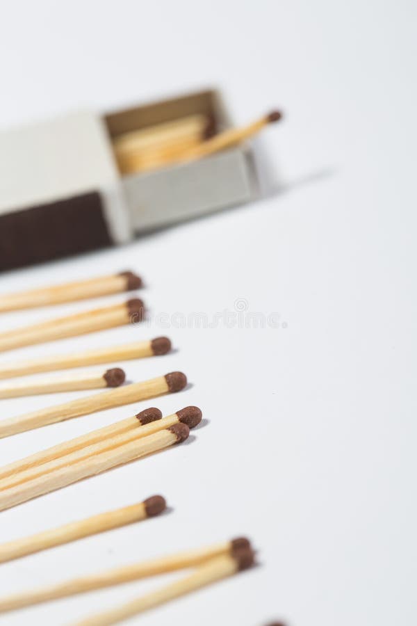 Box of matches on a white stock photo. Image of flame - 84581004