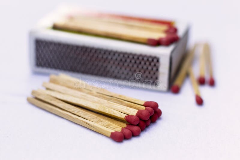 Box of Matches on a Wooden Table. Stock Image - Image of open, warm ...