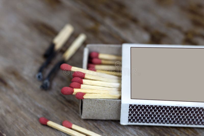 Box of Matches on a Wooden Table. Stock Photo - Image of clipping ...