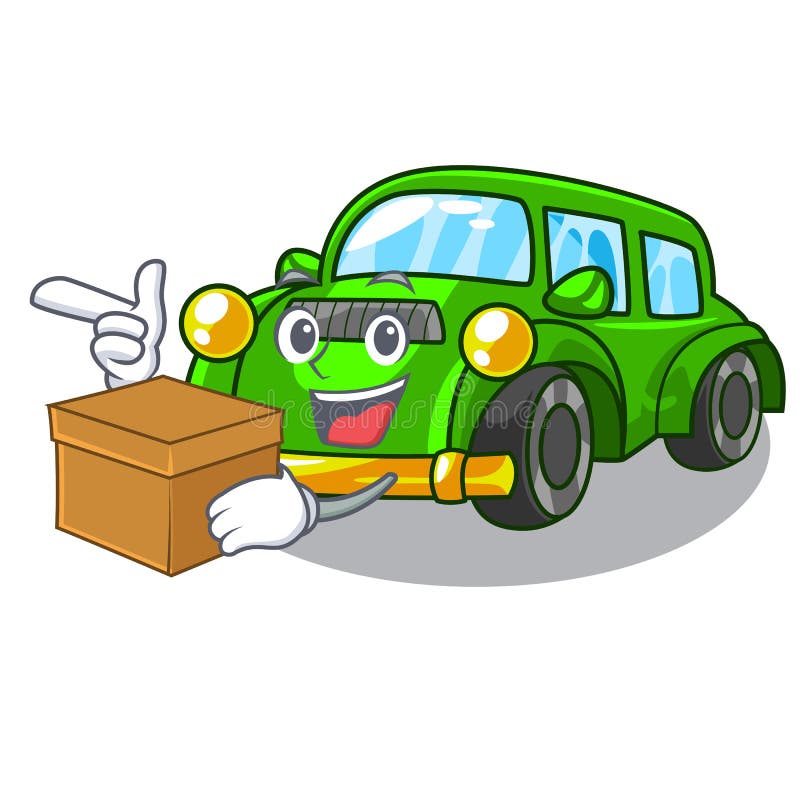 With Box Miniature Classic Car in Shape Characters Stock Vector ...