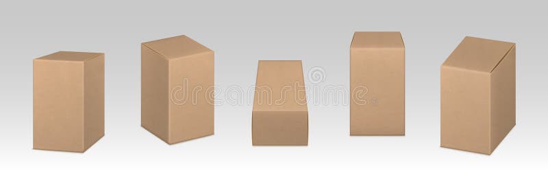 Craft Eco Package, Boxes Mockup, Brown Containers Stock Vector ...