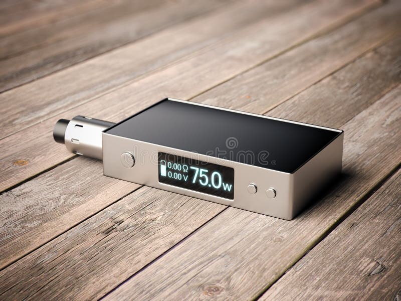 Box Mod E-cigarette with Metal Rda. 3d Rendering Stock Illustration ...
