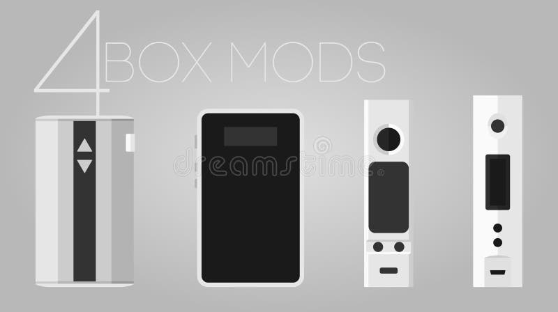 4 box mods set stock illustration. Illustration of steel - 67405657