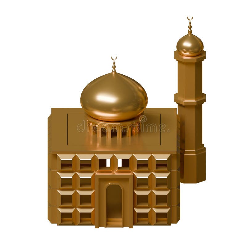 Box Mosque 3D Render Design Element Top Front View Stock Illustration ...