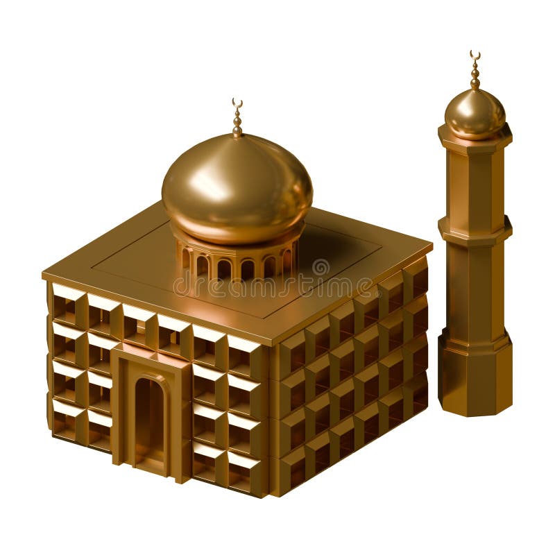 Box Mosque 3D Render Design Element Top Side View Stock Illustration ...