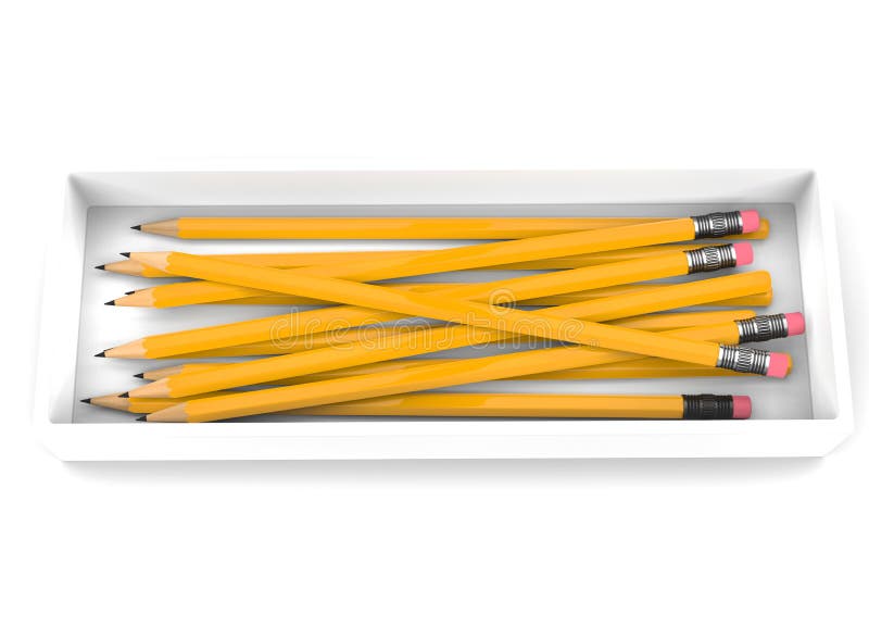 Box of Normal Yellow Graphite Pencils Stock Image - Image of sharp ...