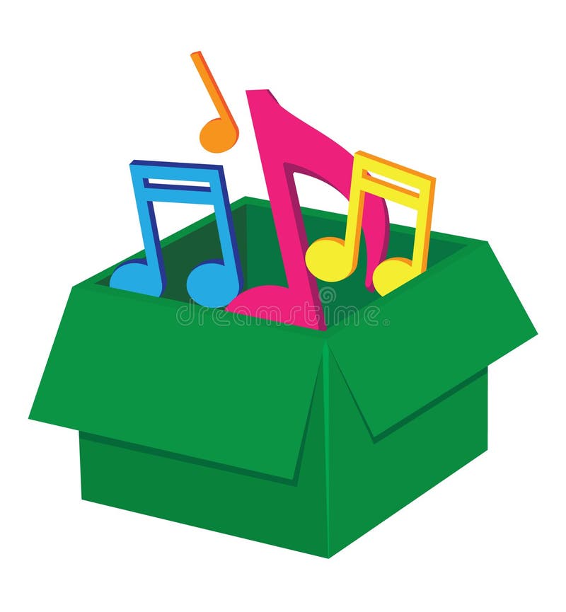 Box with notes stock vector. Illustration of tune, abstract - 20302599