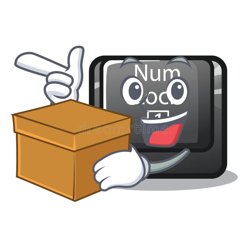 With Box Num Lock in the Cartoon Shape Stock Vector - Illustration of ...