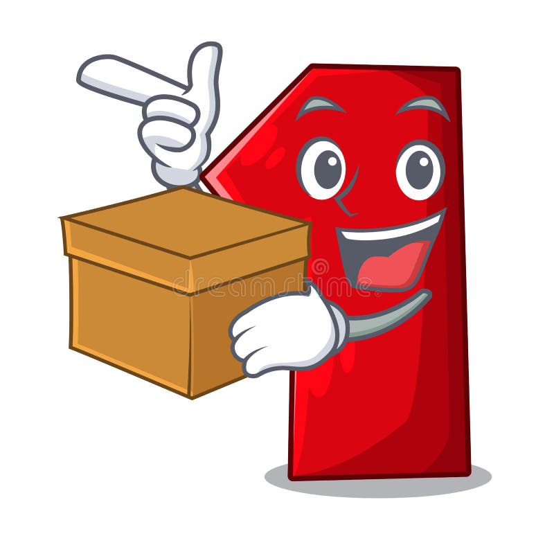 With Box Number One Index Finger on Cartoon Stock Vector - Illustration ...