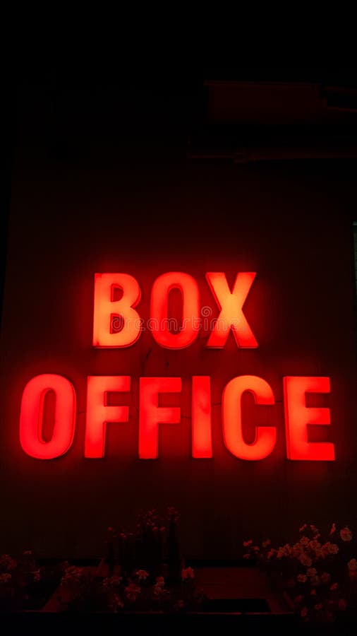 BOX OFFICE SIGN with Red Light Stock Photo - Image of theatre, retro ...
