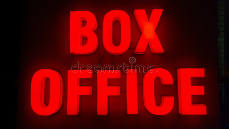 BOX OFFICE SIGN with Red Light Stock Image - Image of retro, light ...