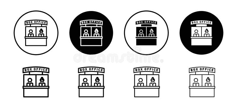 Box Office Vector Icon Set Collection. Box Office Outline Flat Icon ...