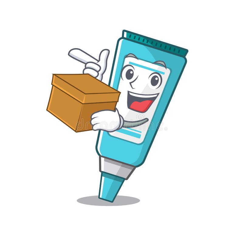 With Box Ointment Isolated with in the Cartoon Stock Vector ...