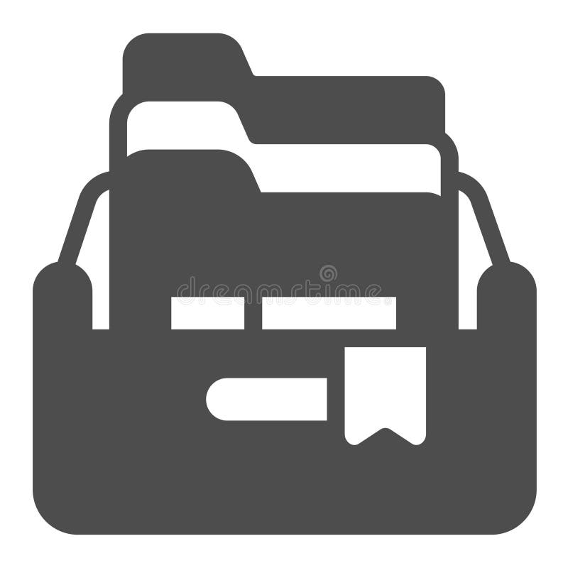 Box with Old Cases Solid Icon, Police Force Concept. Vector Graphics ...