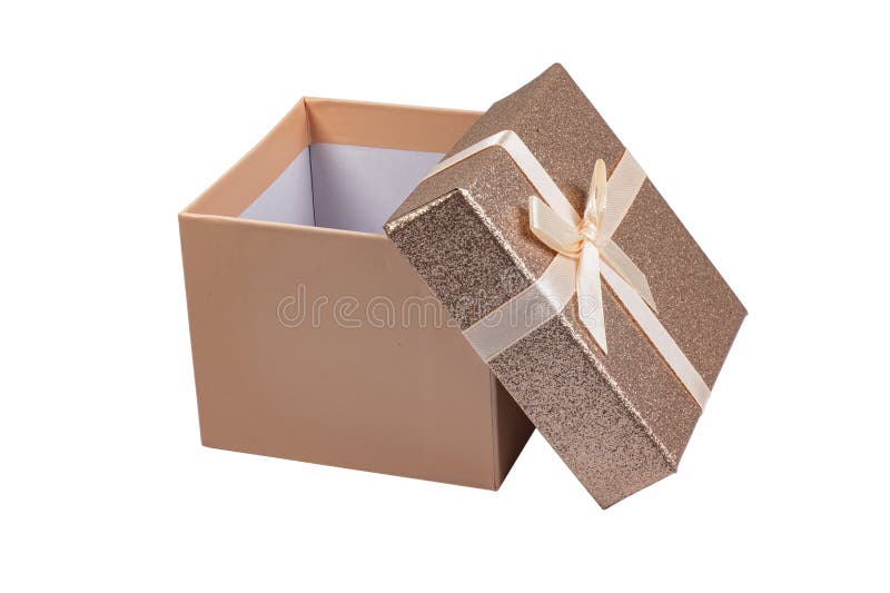 Box with Open Lid, Holiday or Celebration Gift Concept, on White ...