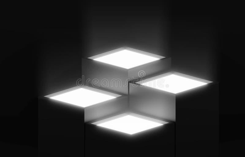 Box Opening with Rays of Light, High Contrast Image. 3d Render Stock ...