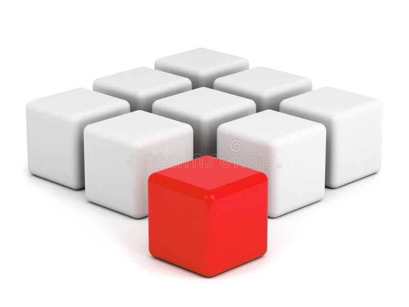 Box Ouf of the Crowd Concept Stock Illustration - Illustration of macro ...