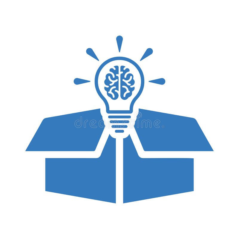 Box, Outside, the, Think Icon. Blue Vector Design Stock Vector ...