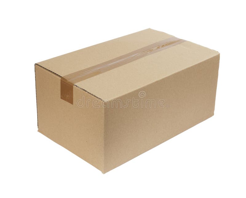 Closed Cardboard Box Taped Up Stock Photo - Image of package, board ...