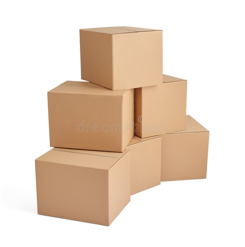 Cardboard Boxes Stack Package Stock Image - Image of isolated, parcel ...
