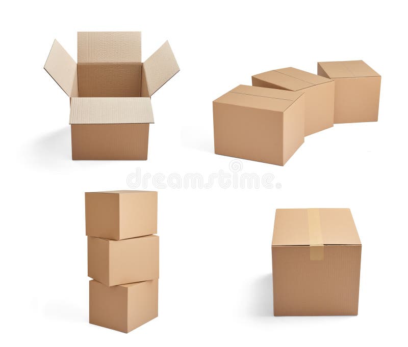 Box Package Delivery Cardboard Carton Stack Stock Image - Image of mail ...