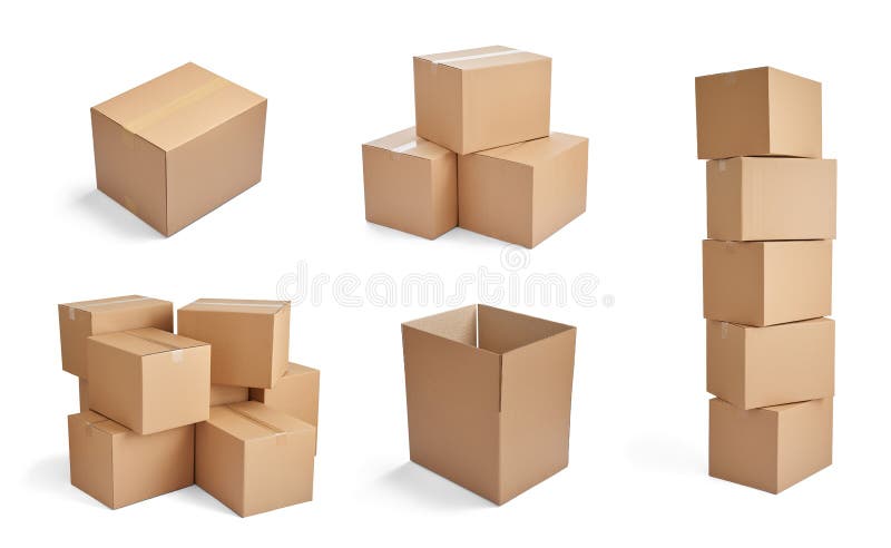 Box Package Delivery Cardboard Carton Stack Stock Illustration ...