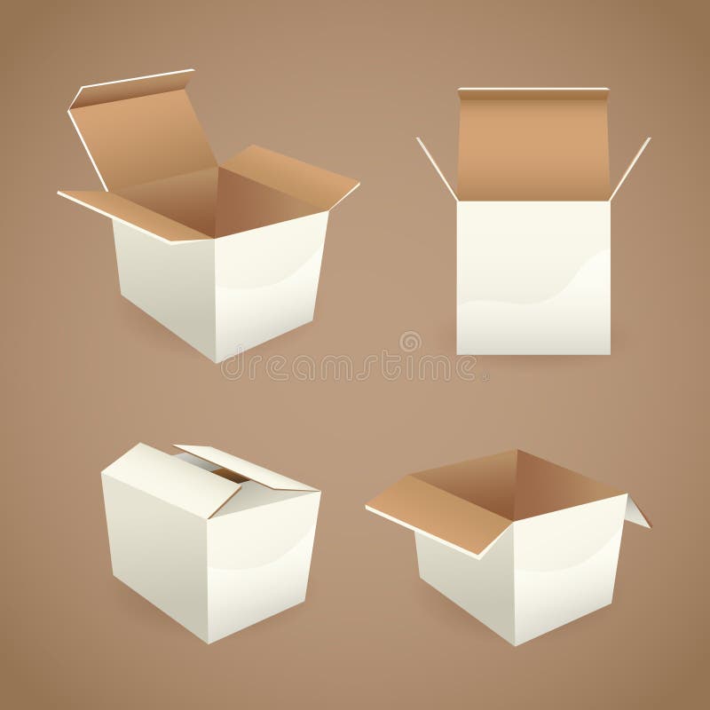 Carton Cardboard Box Icons. Stock Vector - Illustration of handle, clip ...