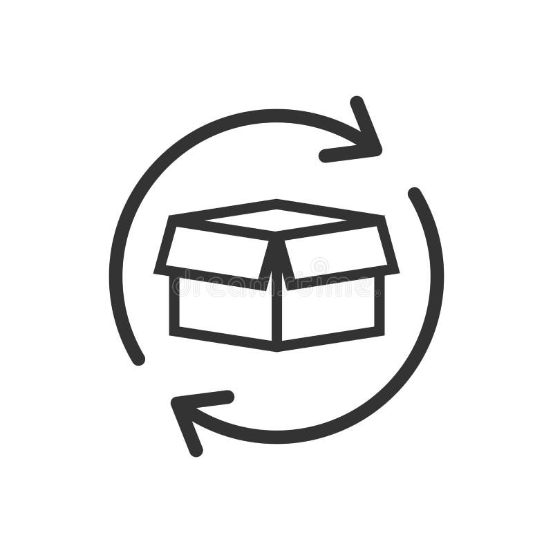 Return Box Icon on White Background. Flat Style. Exchange of Goods Sign ...