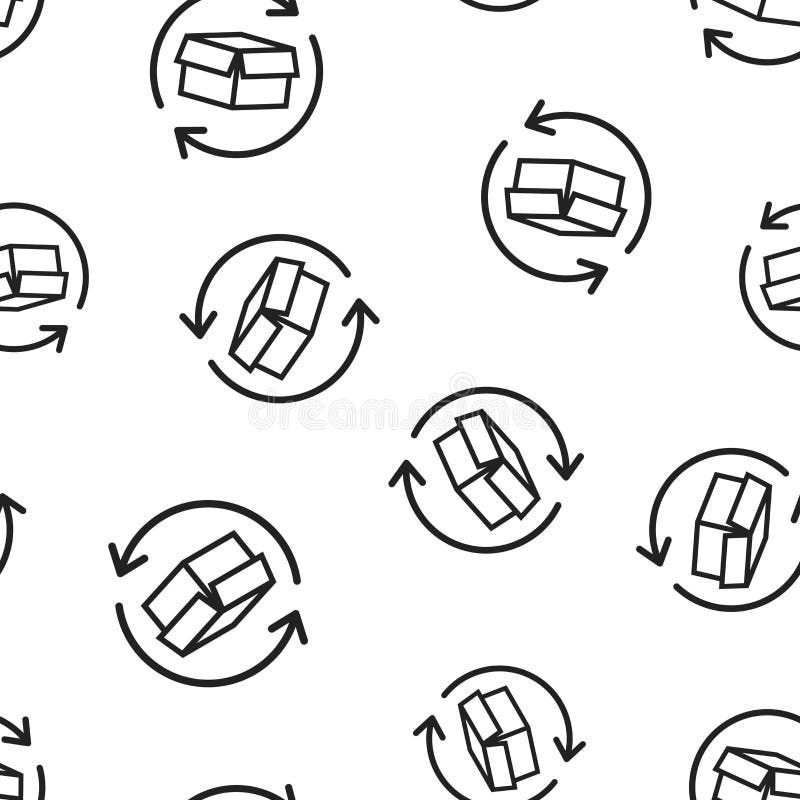 Box Package Return Icon In Flat Style. Delivery Box With Arrow ...