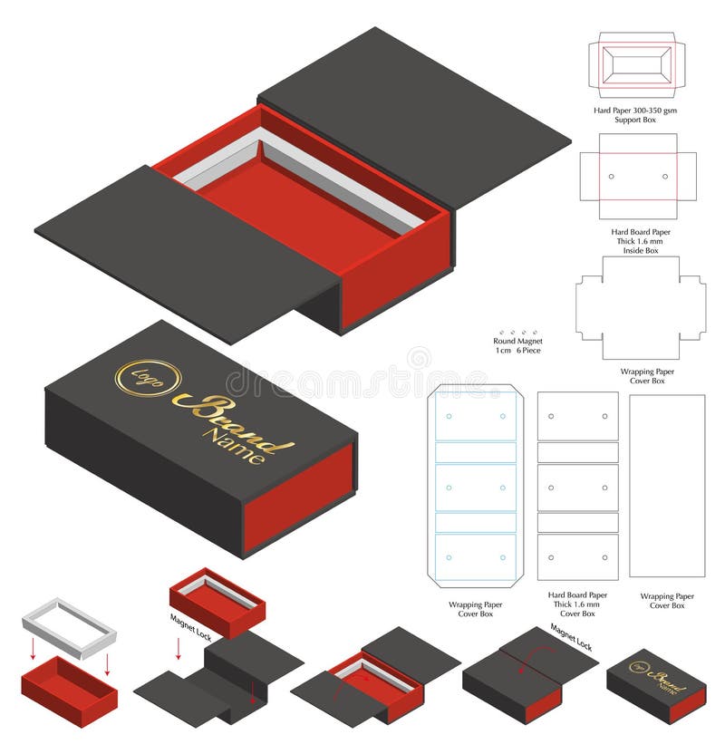 Box Packaging Die Cut Template Design. 3d Mock-up Stock Vector ...