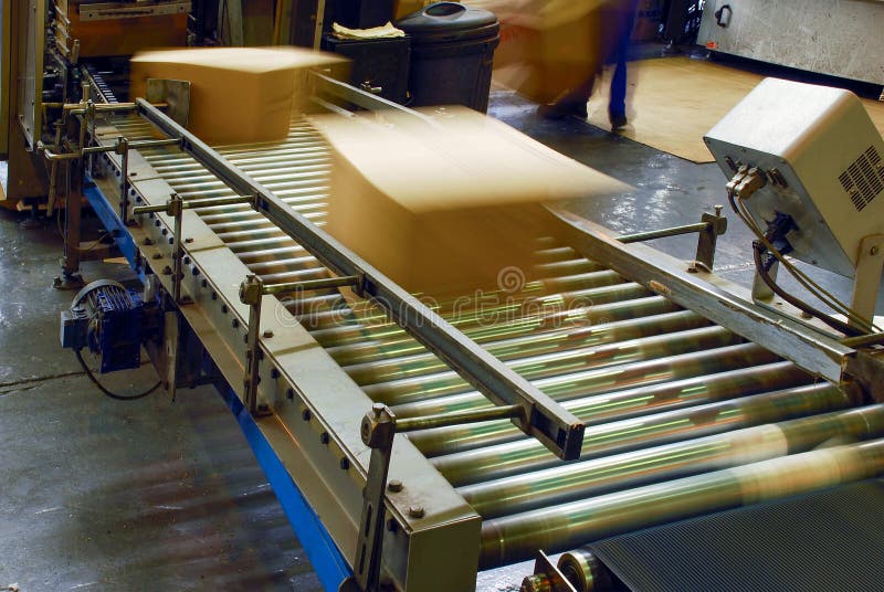 Box Packing Machine with Conveyor Stock Image - Image of carton ...