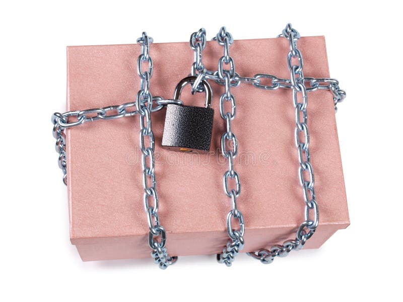 Box and padlock stock image. Image of chrome, buying - 64967707