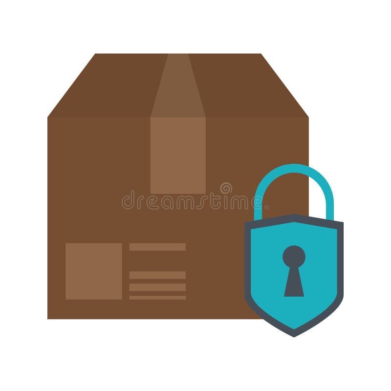 Box with padlock symbol stock vector. Illustration of mail - 136902412