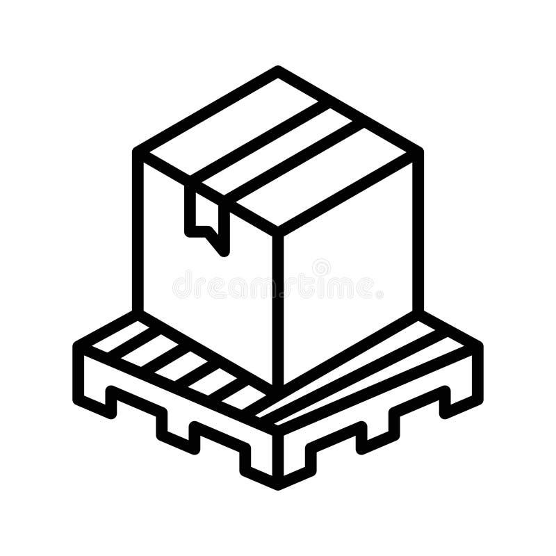 Box on a Pallet Icon Linear Logo Mark in Black and White Stock ...