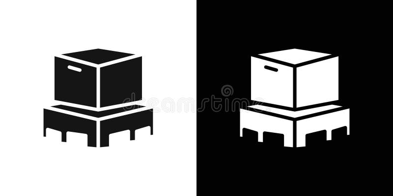 Box on a Pallet Icon Logo Set Vector Stock Vector - Illustration of ...