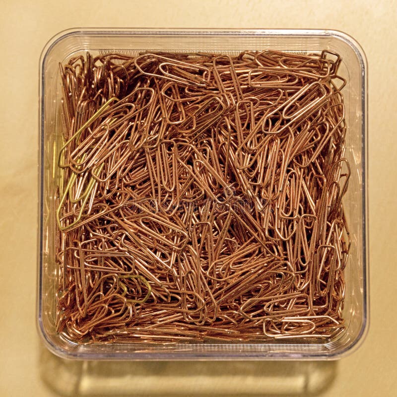 Box of Paper Clips stock photo. Image of wire, loop - 225856546