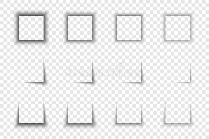 Box and Paper Shadow with Soft Edges Isolated on Transparent Background ...