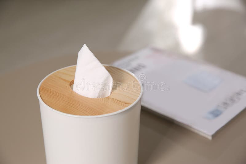 Box with Paper Tissues on Light Table, Closeup Stock Image - Image of ...