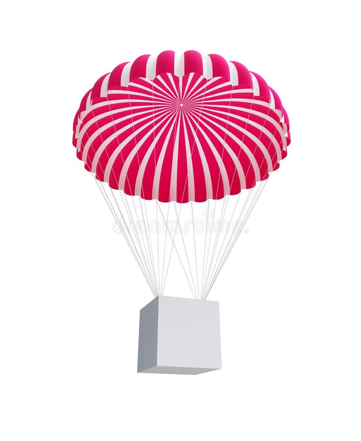 Parachutist with Pink Parachute Stock Vector - Illustration of colorful ...
