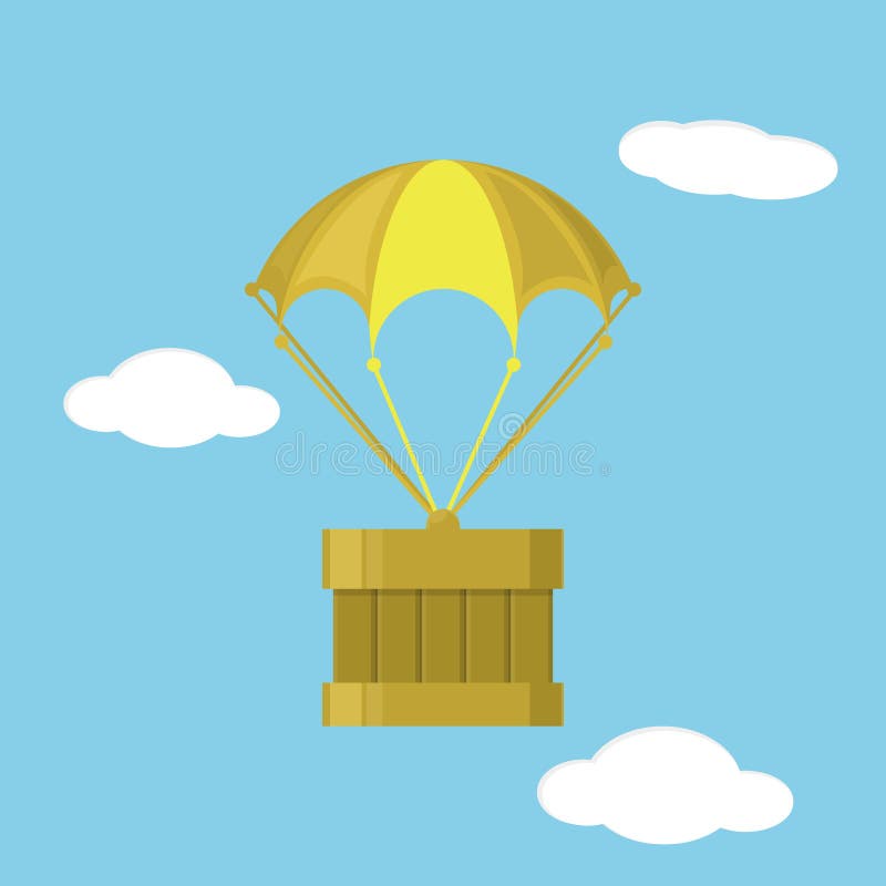 Box and Parachute Vector Illustration. Stock Vector - Illustration of ...