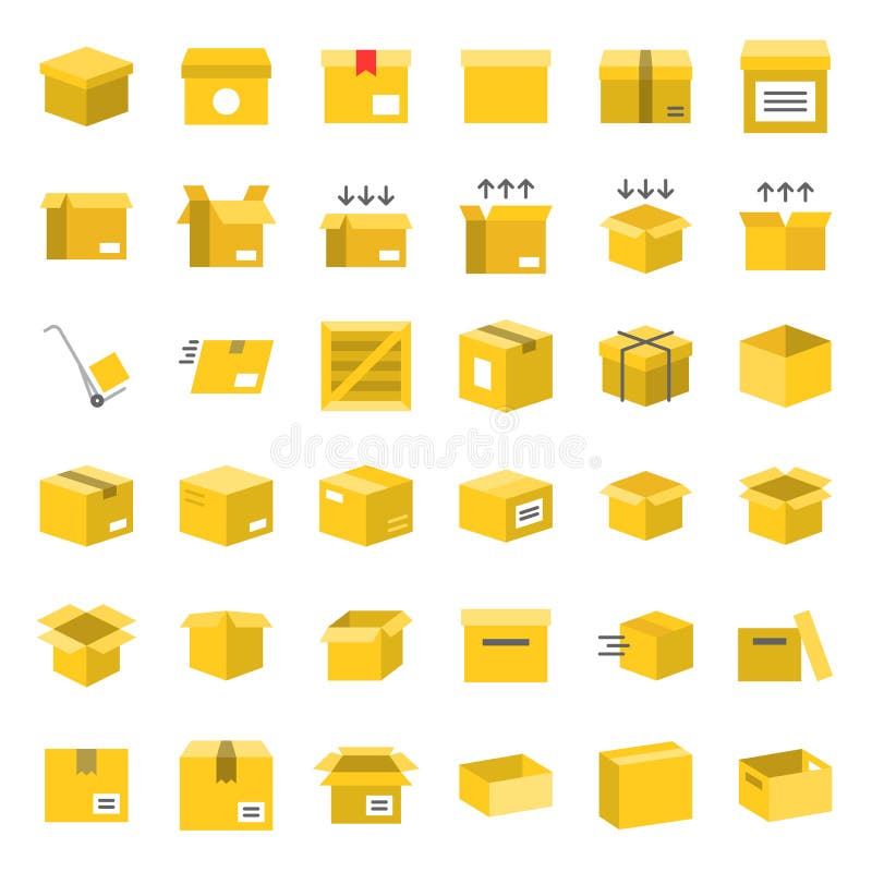 Box and Parcel Icon for Business, Pixel Perfect for Use As Application ...