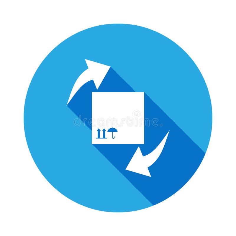A Box for Parcels and Circular Arrows Icon with Long Shadow. Element of ...